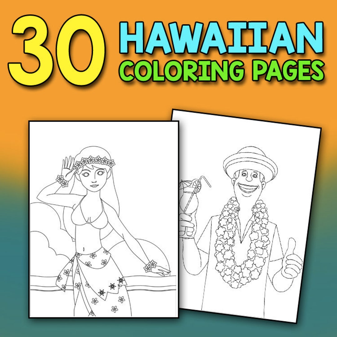 Hawaiian Coloring Book: Escape to an Island Paradise A Tropical ...