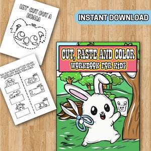 BEST VALUE Cut, Paste & Color Workbook for Kids – 50 Printable Cut ...