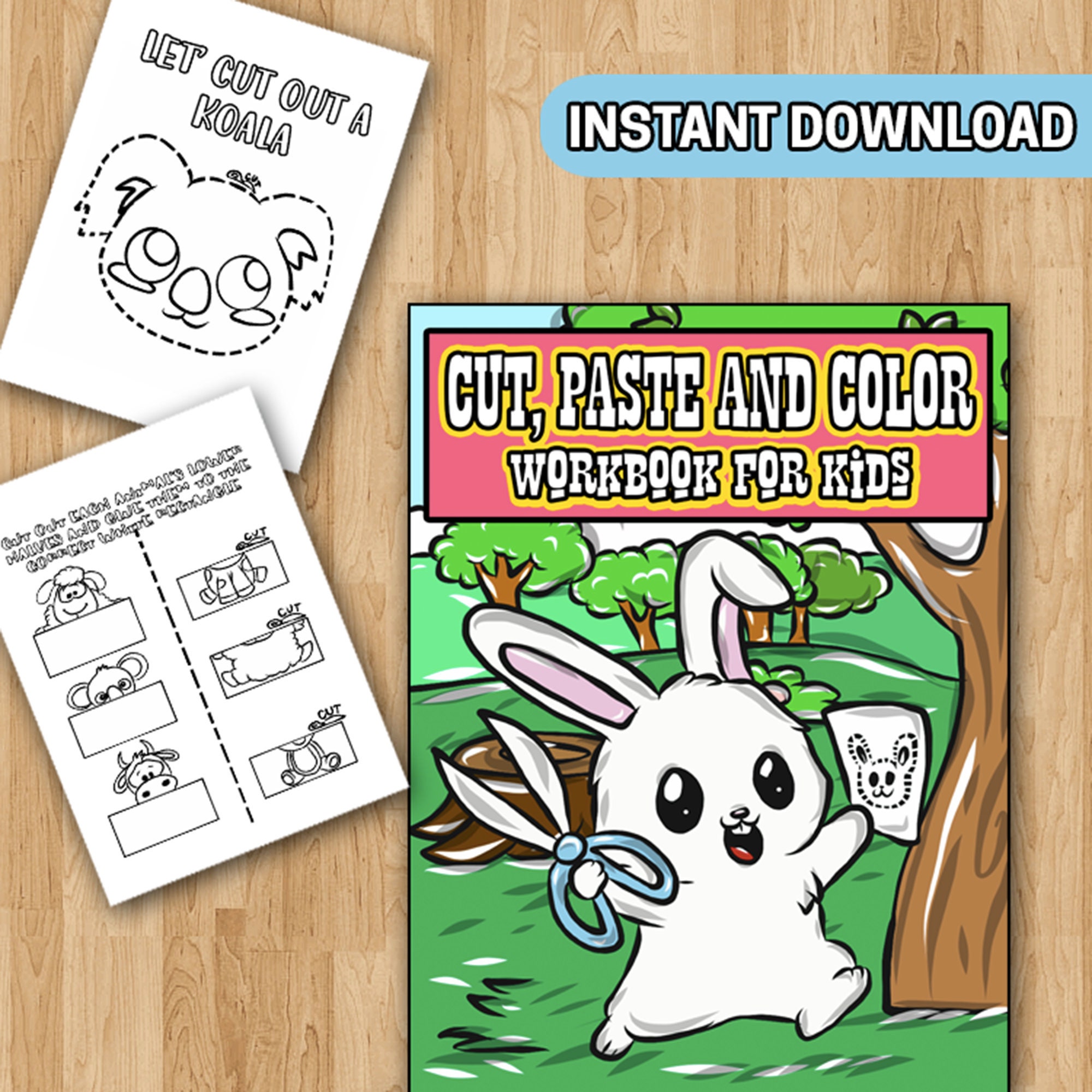 BEST VALUE Cut, Paste & Color Workbook for Kids 50 Printable Cut, Paste ...