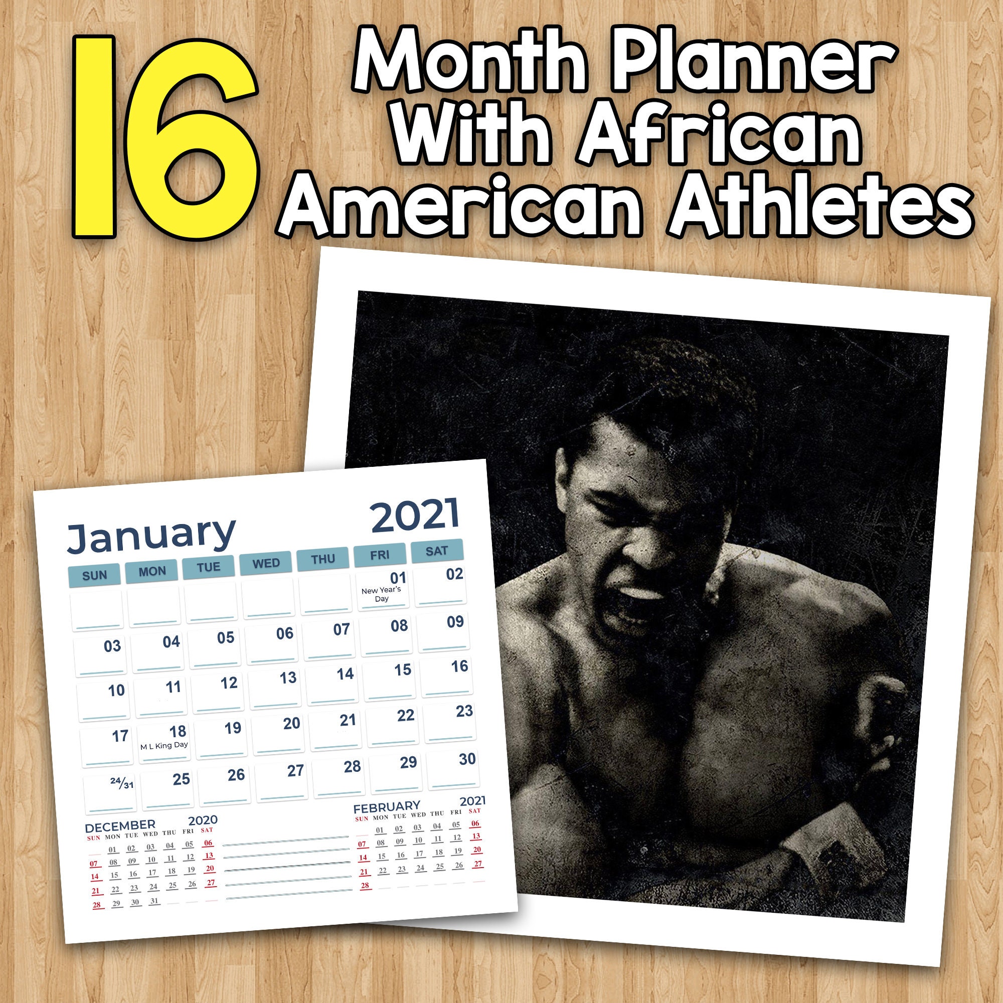 Black History Sports 2021 Calendar: African American Athletes 16 Months ...