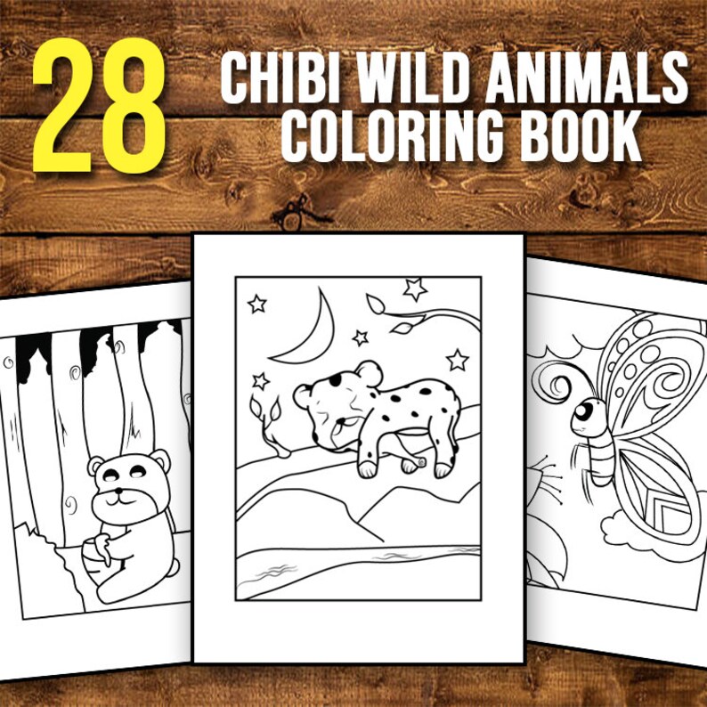 28 Chibi Animals Coloring Pages - Instant Download Coloring Book for ...