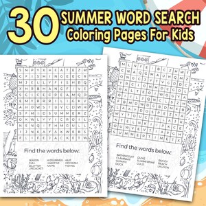BEST VALUE Happy Summer Word Search for Kids - Instant Download Puzzle ...
