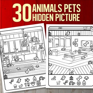 BEST VALUE 30 Hidden Animals Coloring Pages - Instant Download Seek ...