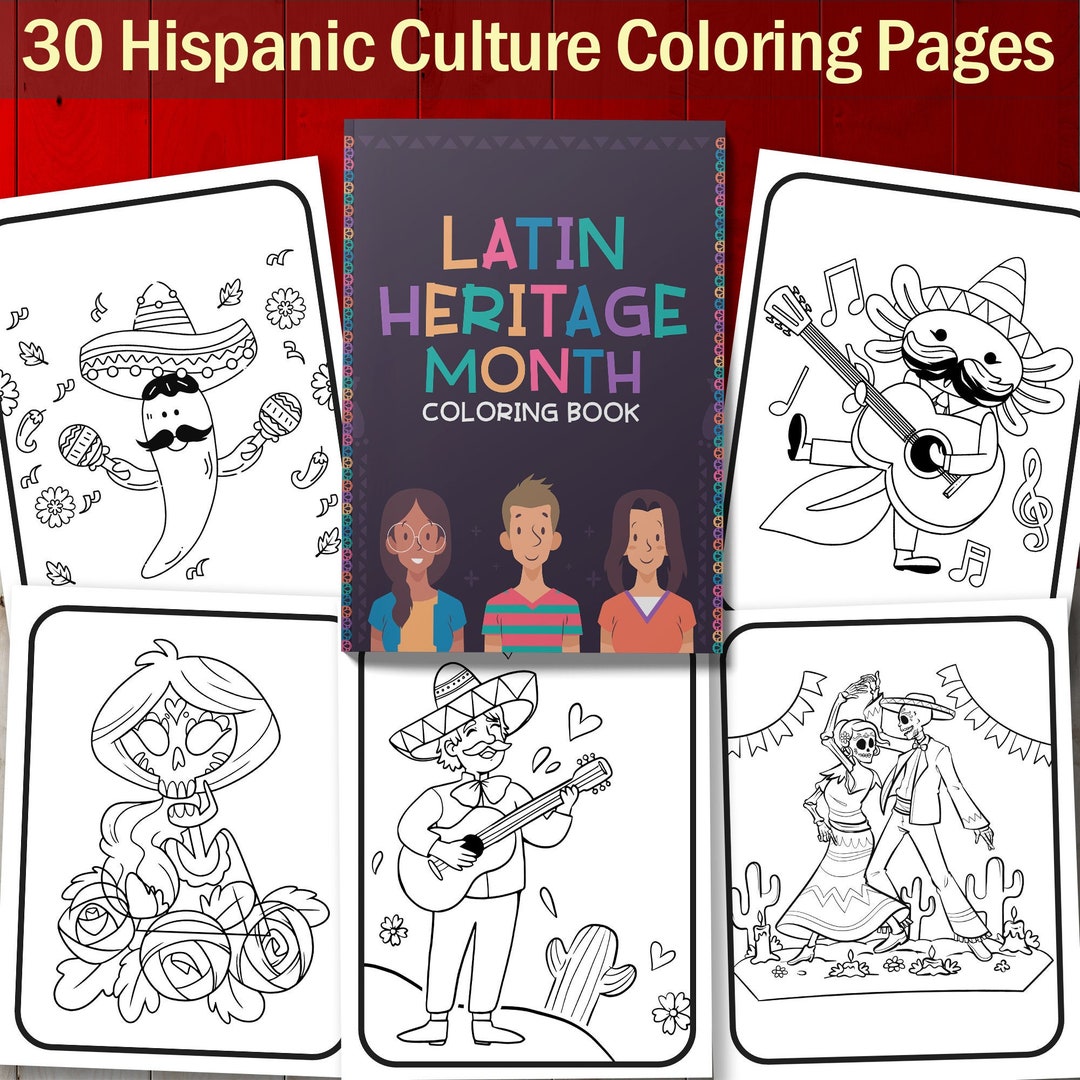 BEST VALUE Latin Heritage Month Coloring Book - Instant Download ...