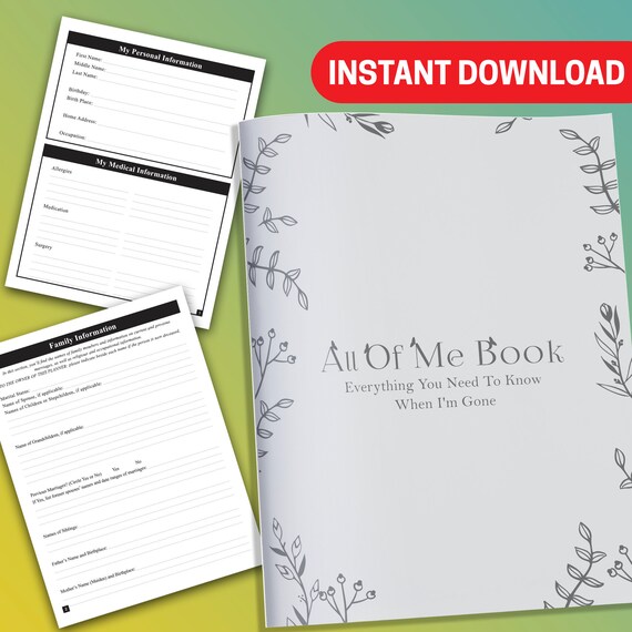 BEST VALUE All of Me Book Instant Download Everything You | Etsy