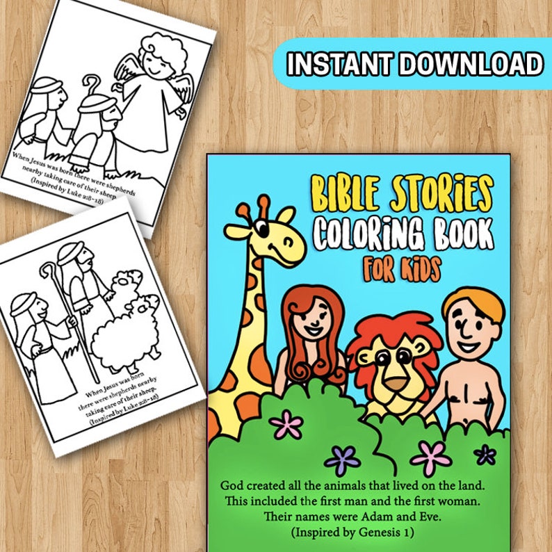 BEST VALUE Bible Stories Coloring Book for Christian Kids Instant ...