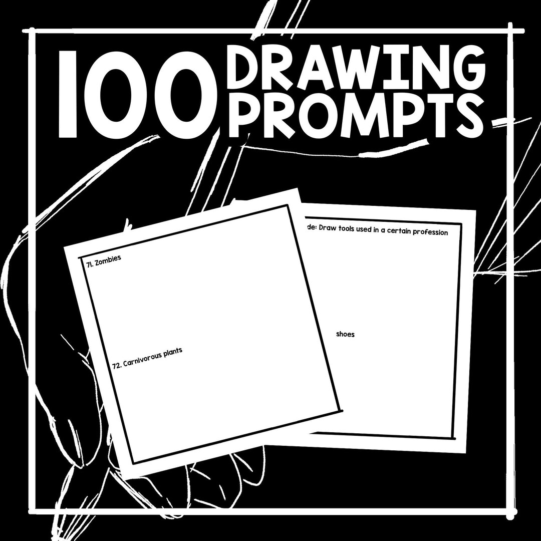 BEST VALUE Sale 100 Drawing Prompts Book for Beginner and Professional ...