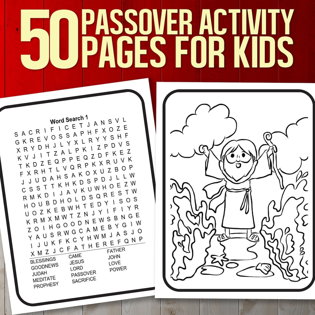 BEST VALUE Passover Fun - Instant Download Coloring and Activity Book ...