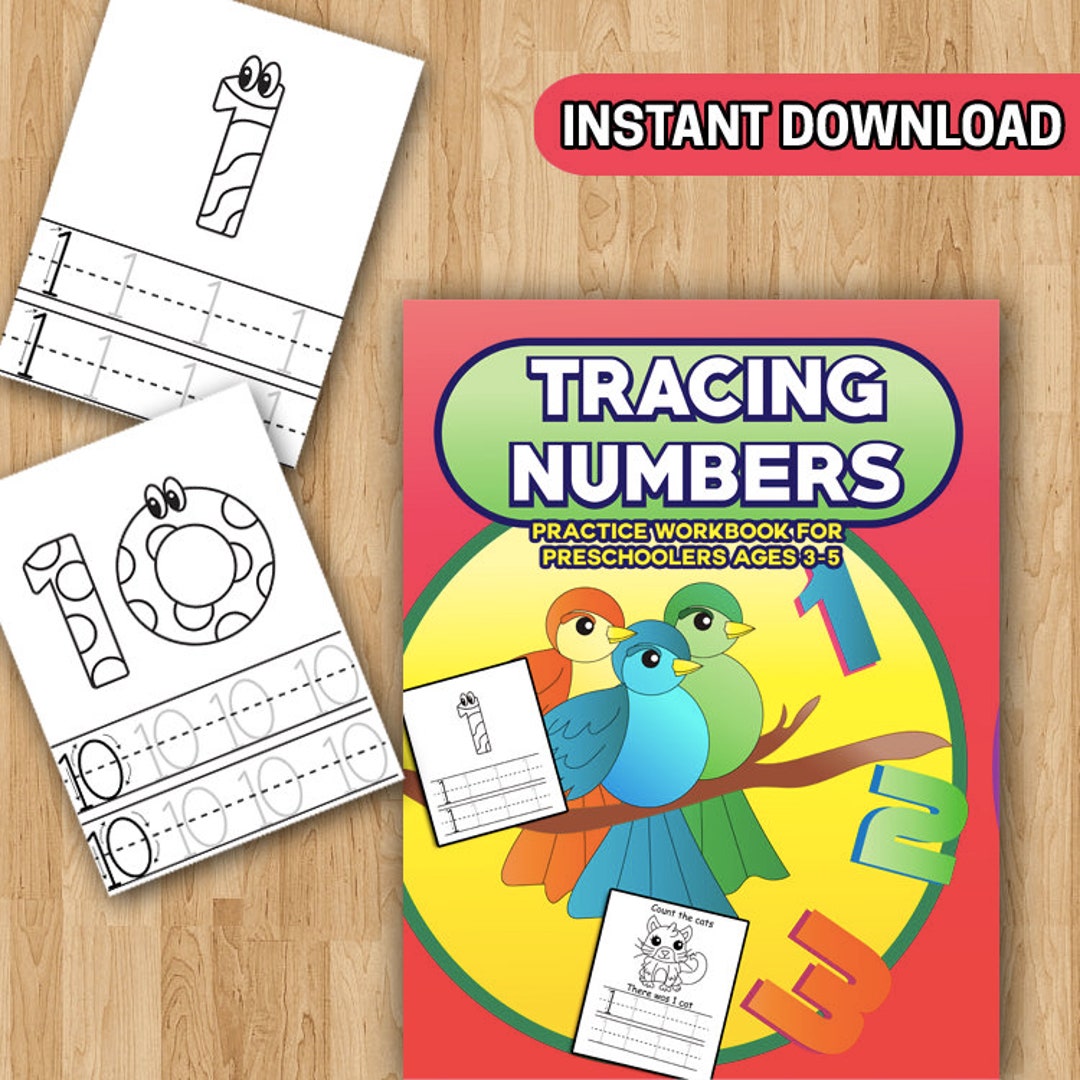 Tracing Number Practice Workbook 25 Number Practice Sheets for Kids and ...