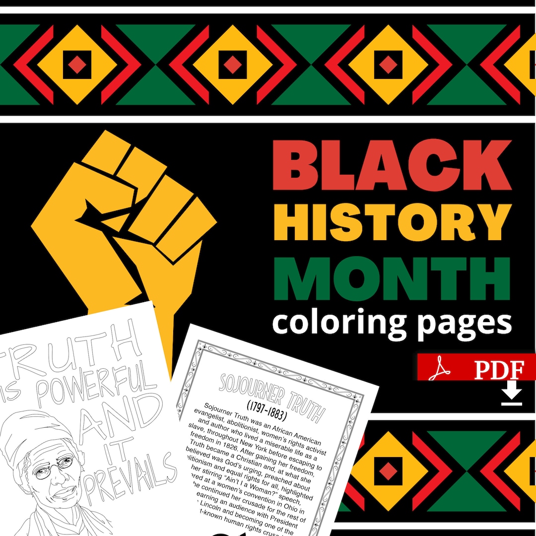 BEST VALUE! Black History Month Coloring Pages - Digital Download ...