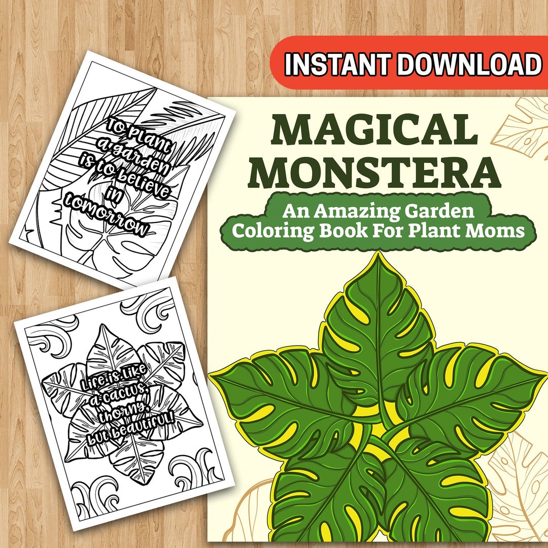 BEST VALUE 30 Magical Monstera Coloring Book Pages - Instant Download ...