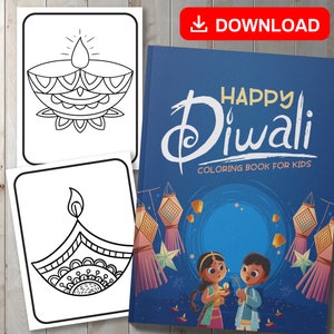 BEST VALUE Happy Diwali Coloring Book for Kids - Instant Download ...
