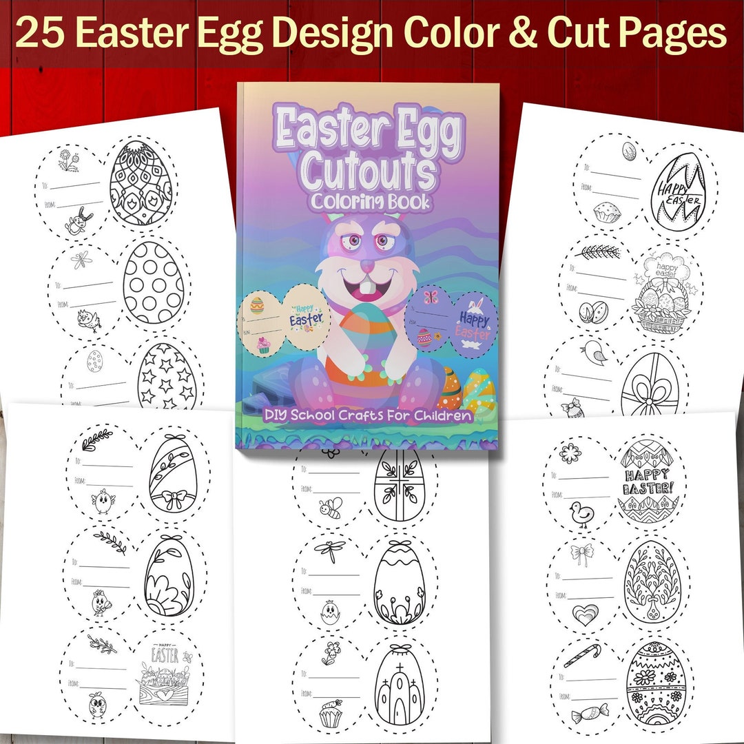BEST VALUE Easter Egg Cutouts Coloring Book - Instant Download DIY ...