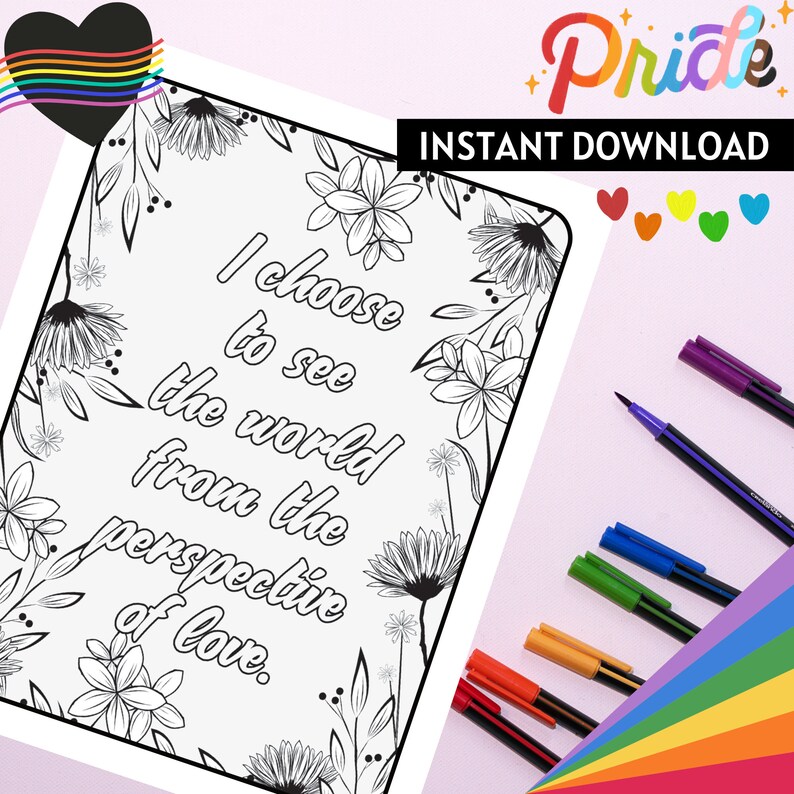 BEST VALUE Pride Month Coloring Page for LGBTQ Instant Download ...