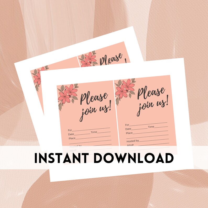 Printable Fill in Invitation Please Join Us Invitation Fill - Etsy