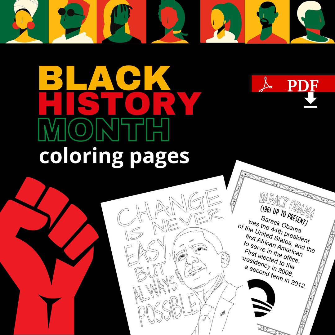 BEST VALUE! Black History Month Coloring Pages - Digital Download ...