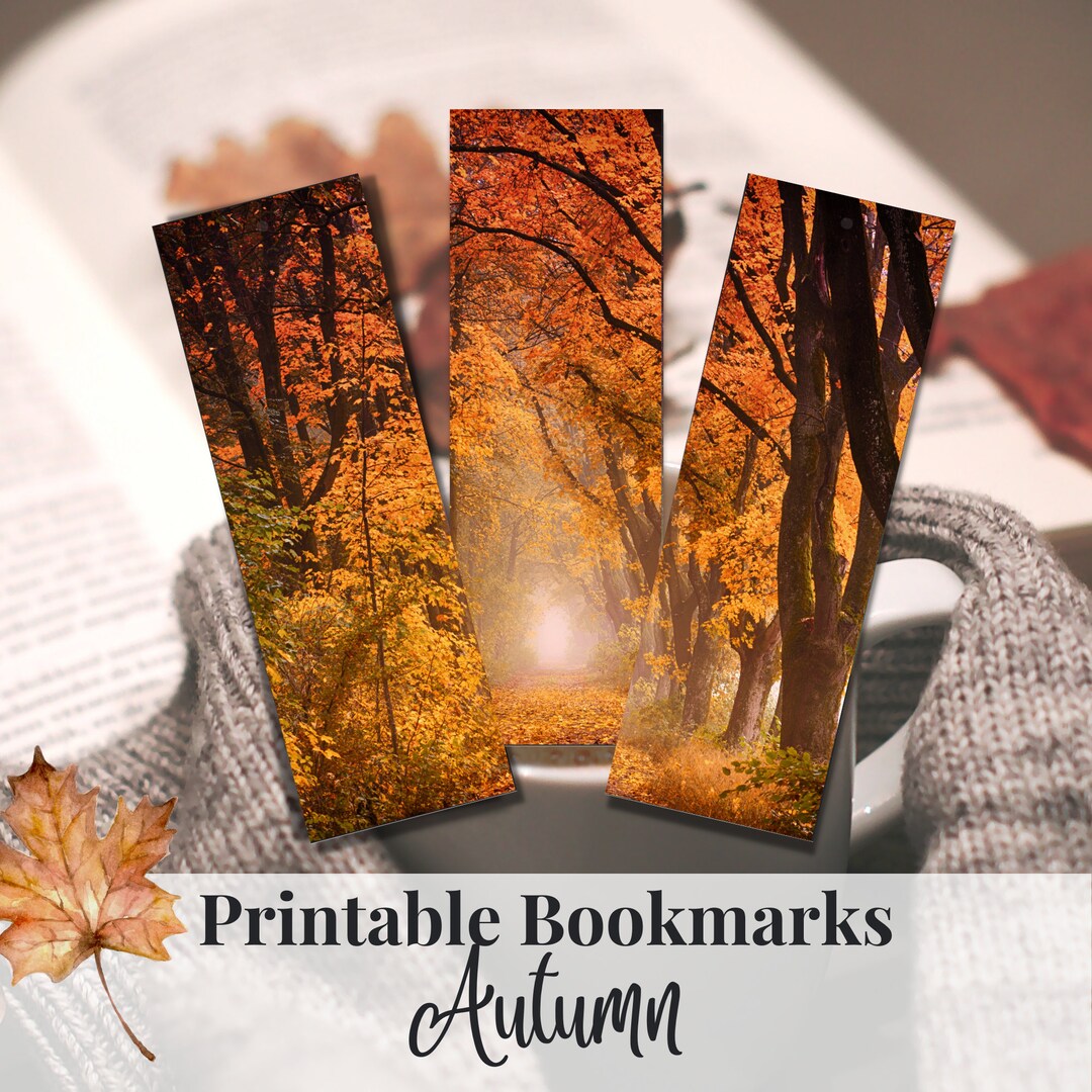 BEST VALUE Printable Bookmarks Set of 3, Autumn Bookmark Page -instant ...