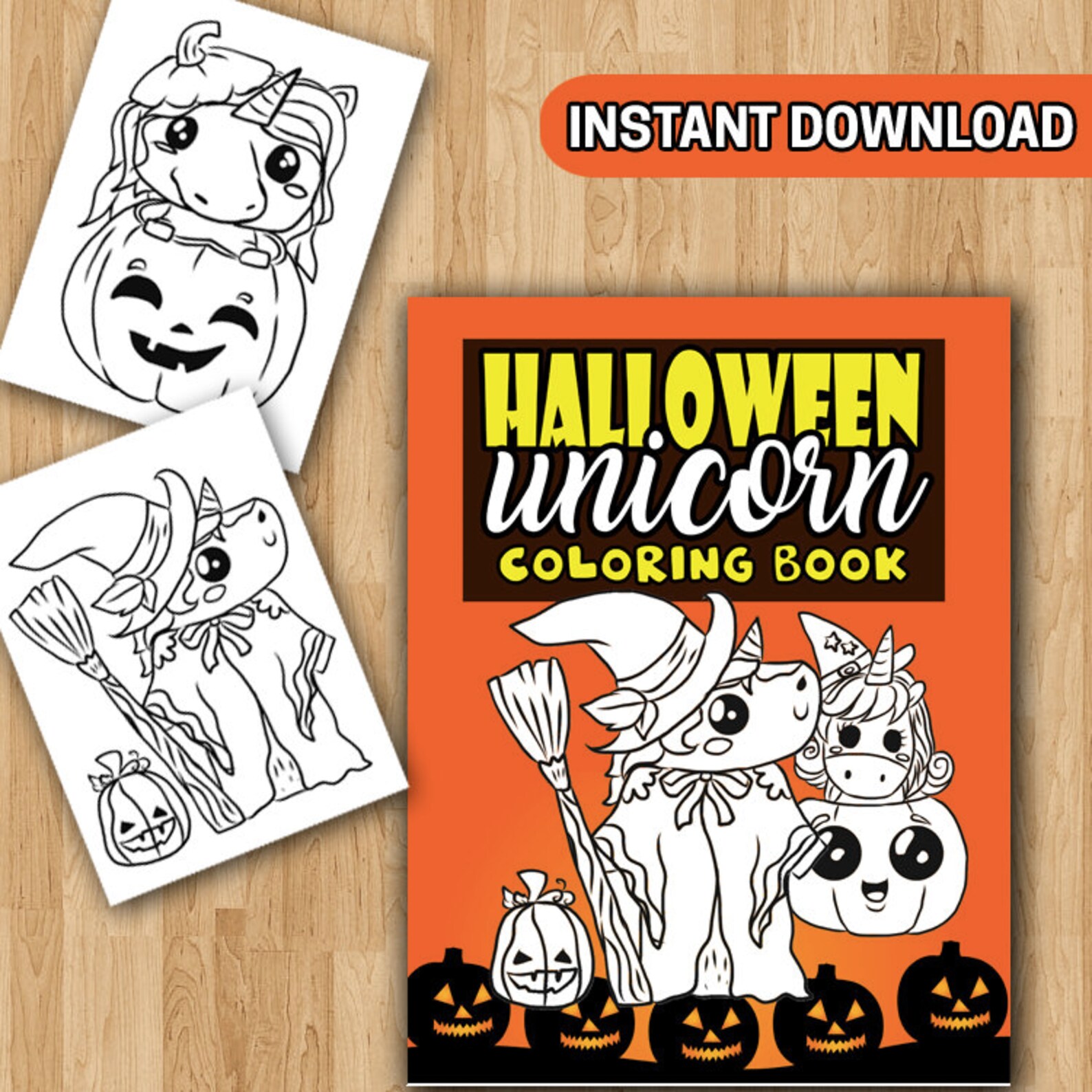 Halloween Unicorn Coloring Book for Girls Teens With Pumpkin - Etsy