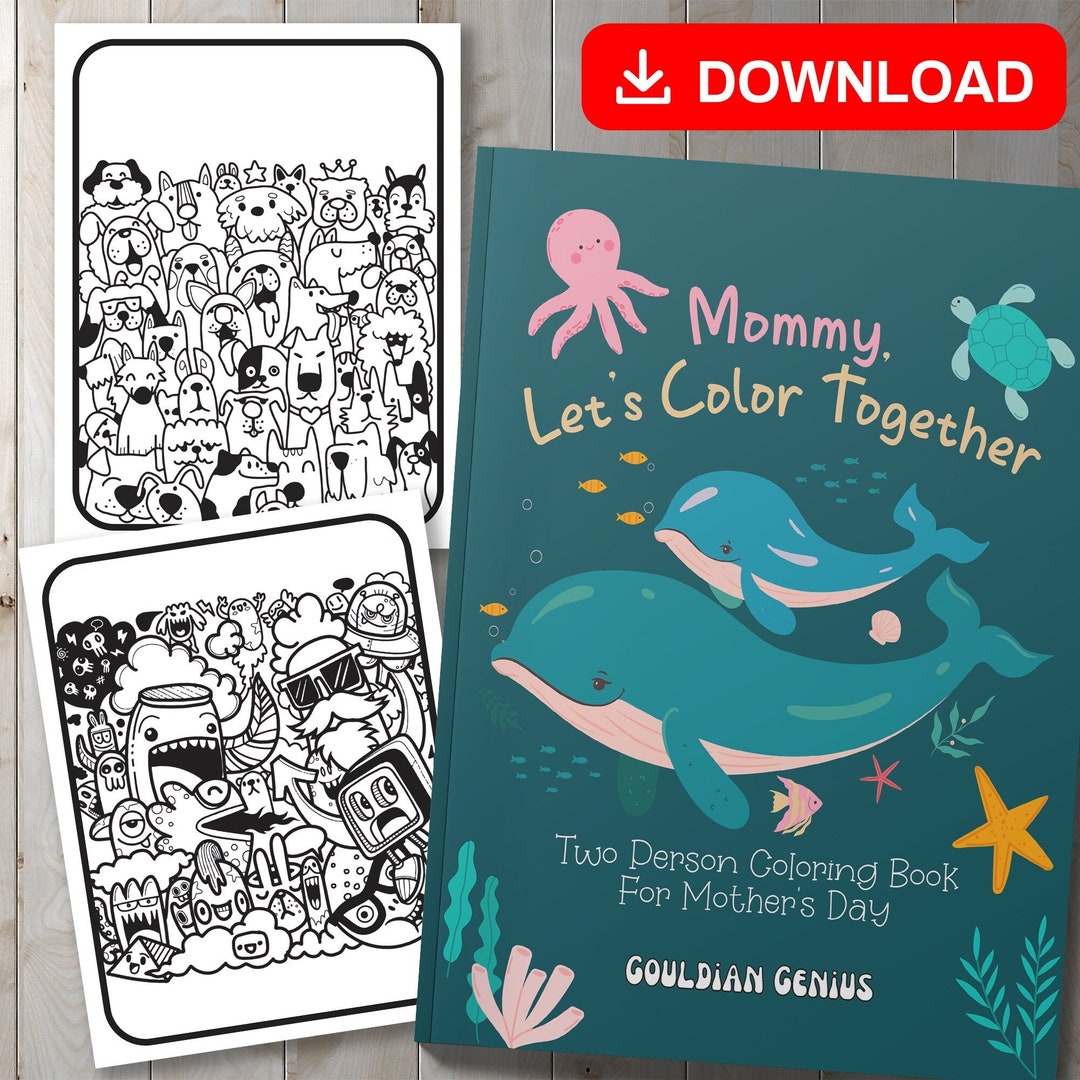 BEST VALUE Mommy, Let's Color Together -instant Download Two Person ...