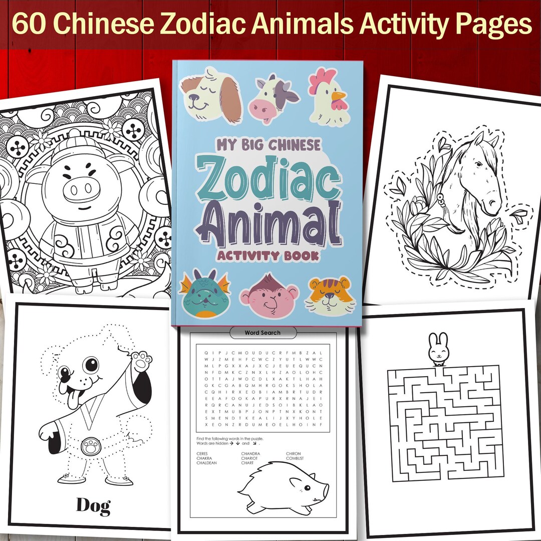 BEST VALUE My BIG Chinese Zodiac Animal Activity Book - Instant ...