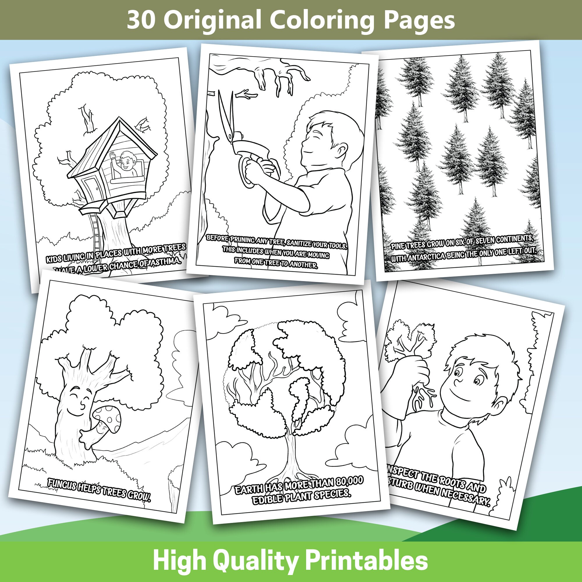 BEST VALUE 30 Planting Trees on Arbor Day - Instant Download Coloring ...
