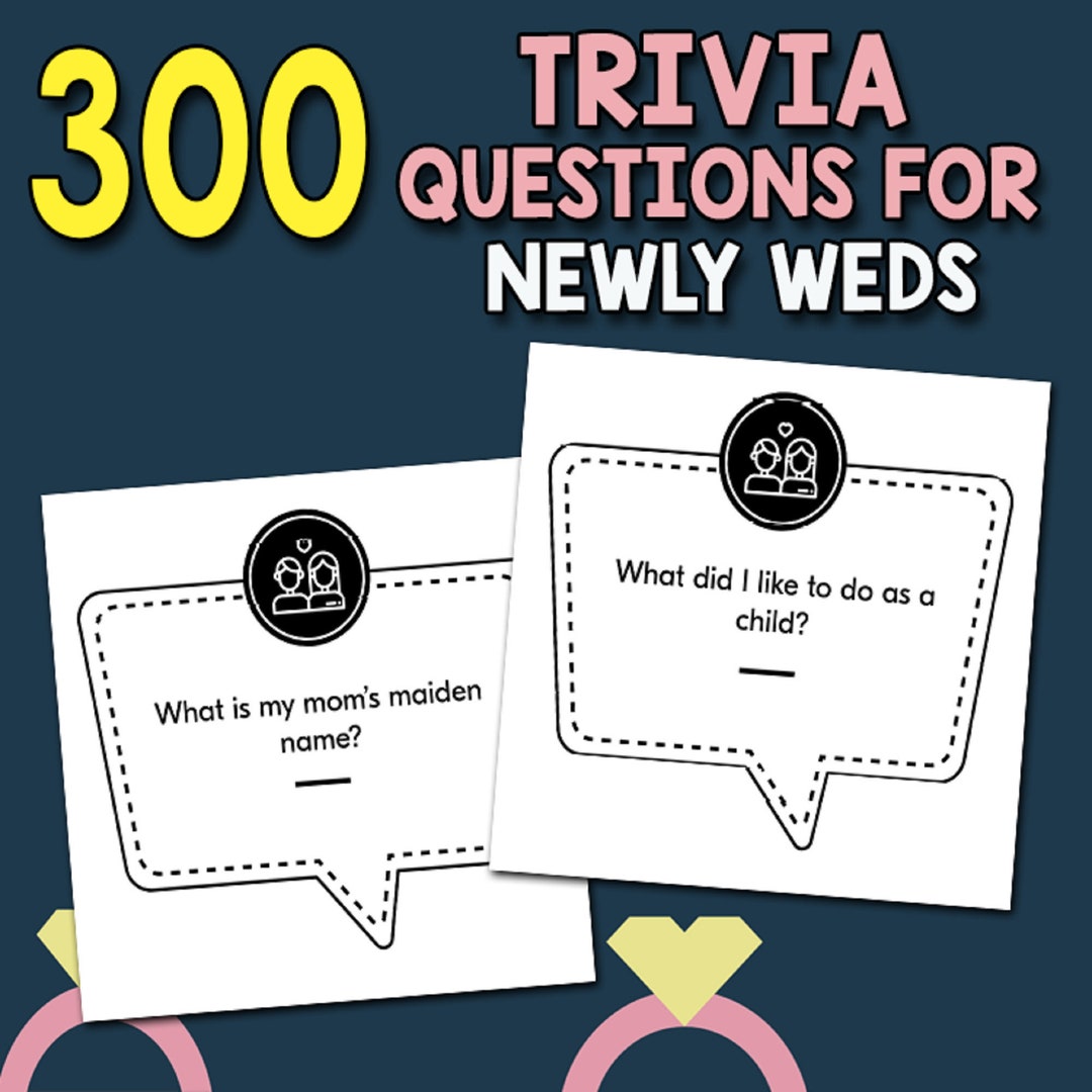 BEST VALUE 300 Trivia Questions for Newly Weds Groom Bride to Be ...