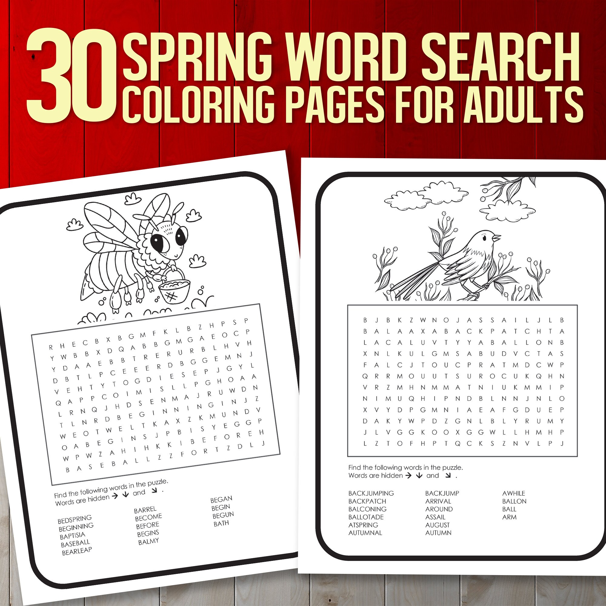 BEST VALUE Spring Word Search for Adults Instant Download 420 Words to ...