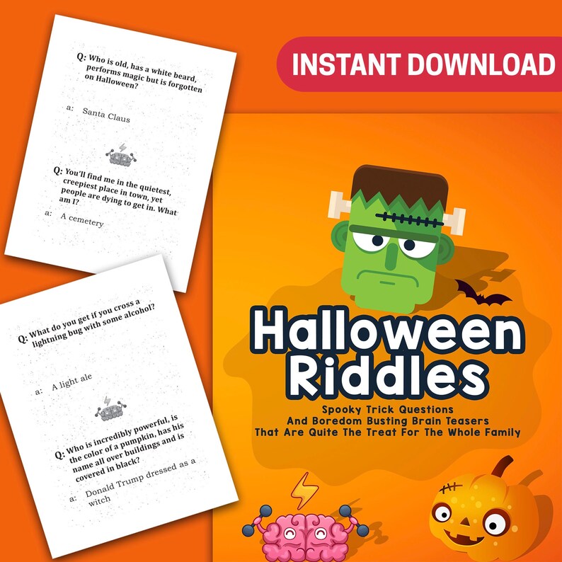 BEST VALUE - 60 Halloween Riddles - Instant Download Halloween Riddles ...