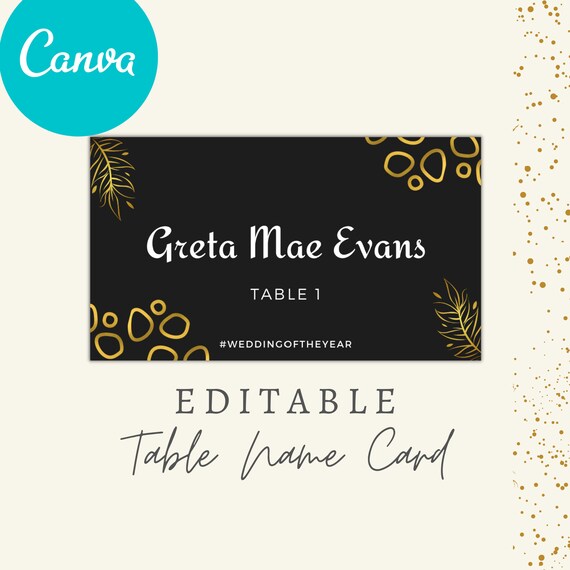 BEST VALUE Editable Table Name Card Instant Download Floral | Etsy