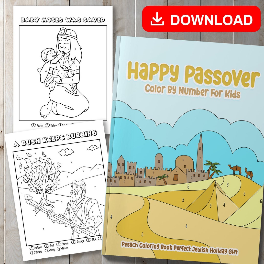 BEST VALUE! Happy Passover Color by Number for Kids - Instant Download ...