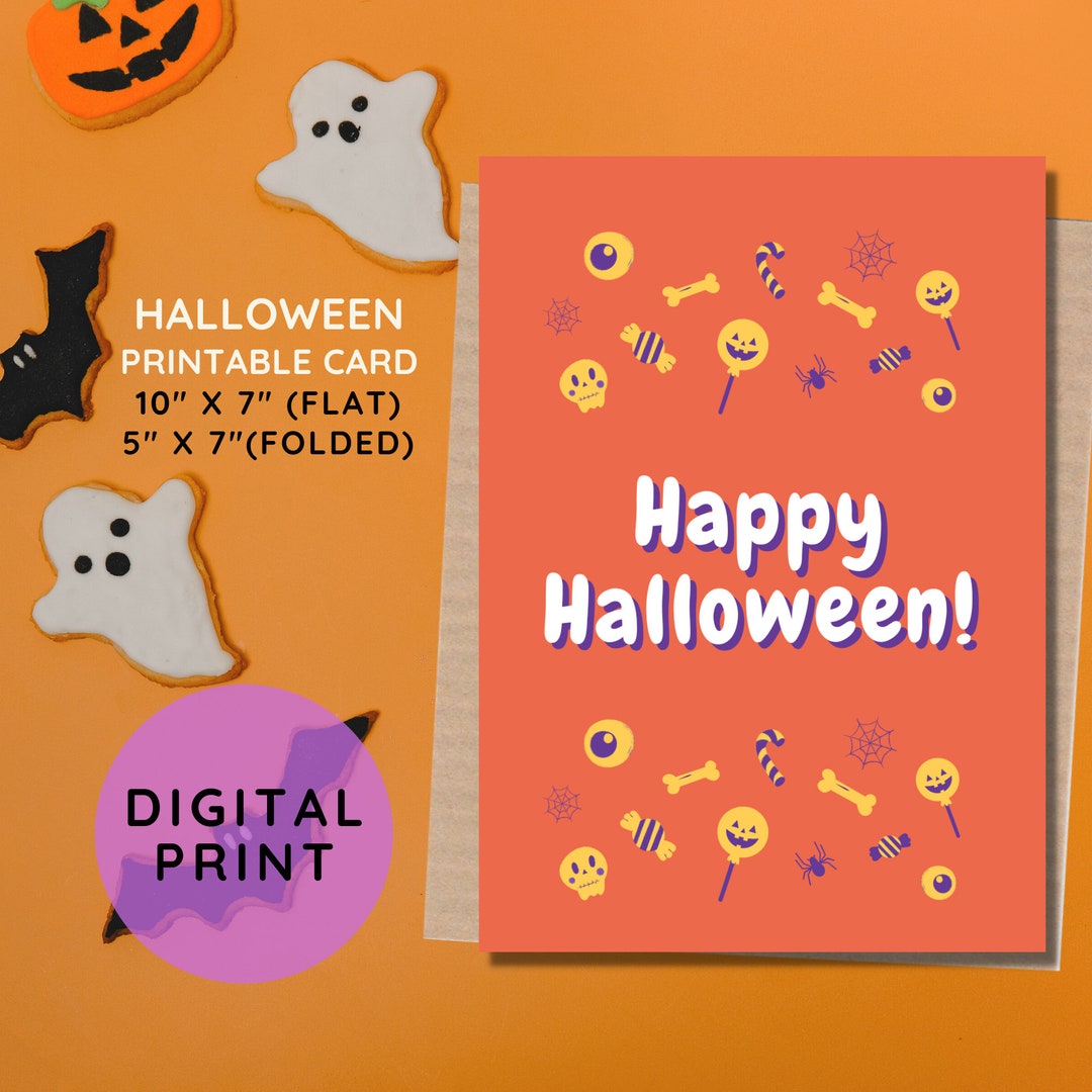 BEST VALUE! Happy Halloween Printable Card - Instant Download Halloween ...