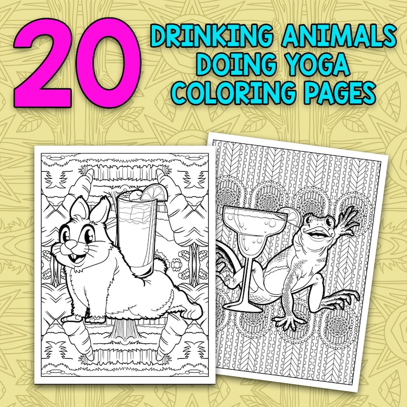 BEST VALUE 20 Drinking Animals Doing Yoga Coloring Pages for Relaxation ...