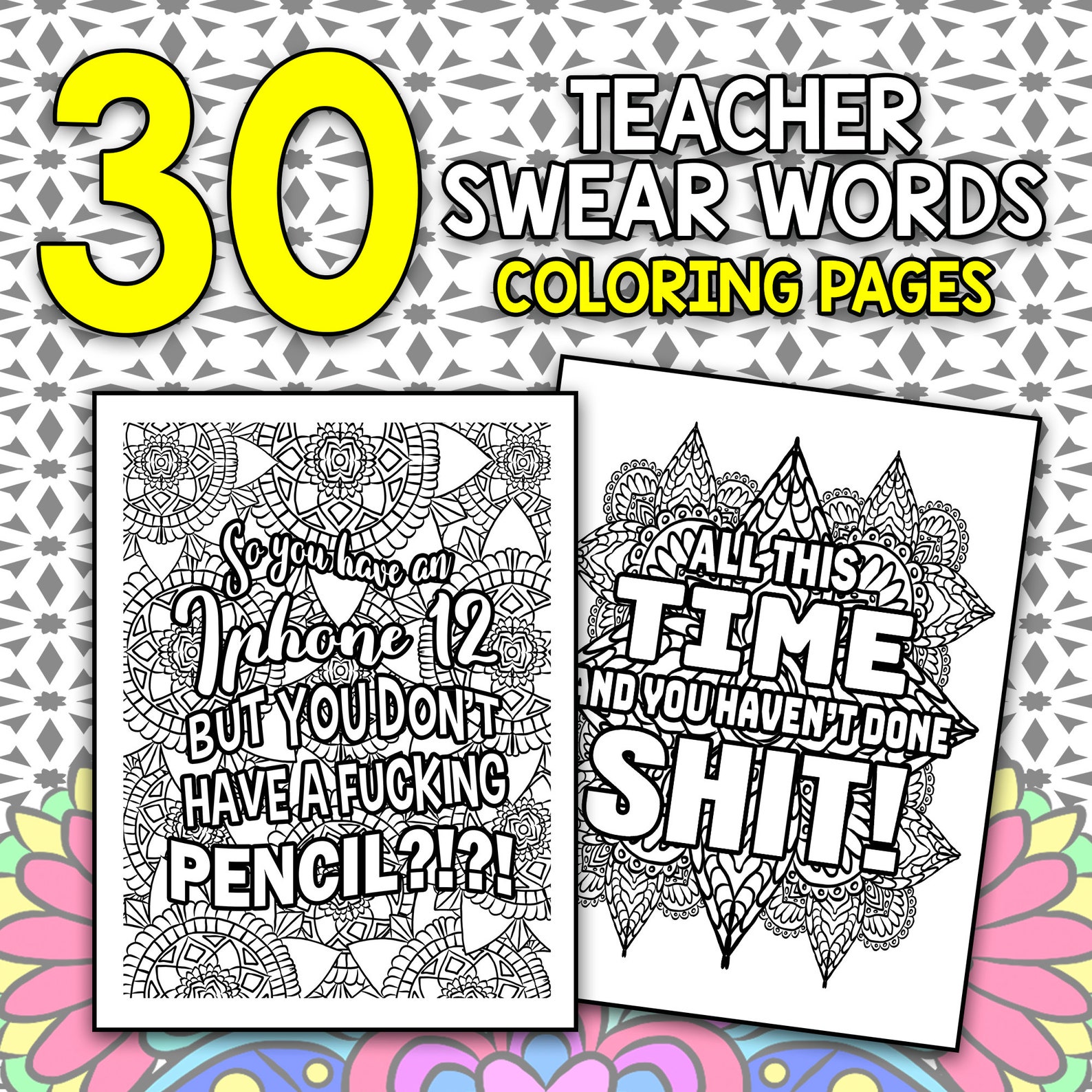 BEST VALUE 30 Shut It How Teachers Swear at School: Funny Coloring Book ...
