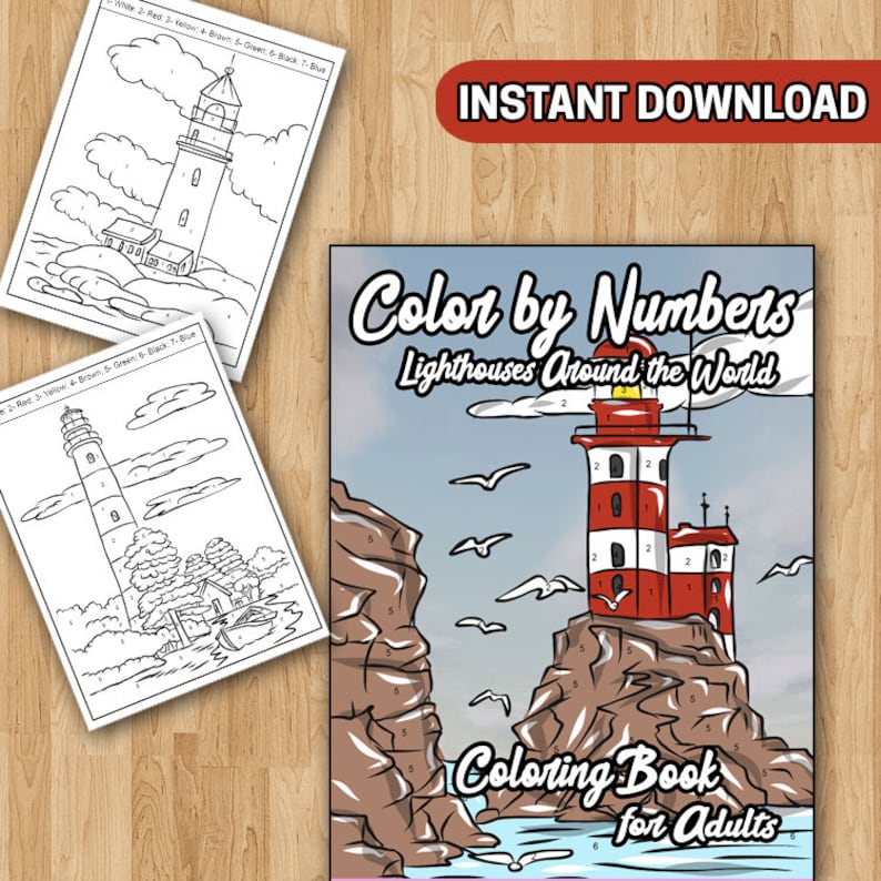 BEST VALUE Lighthouses Color by Number Coloring Book– 30 Printable ...