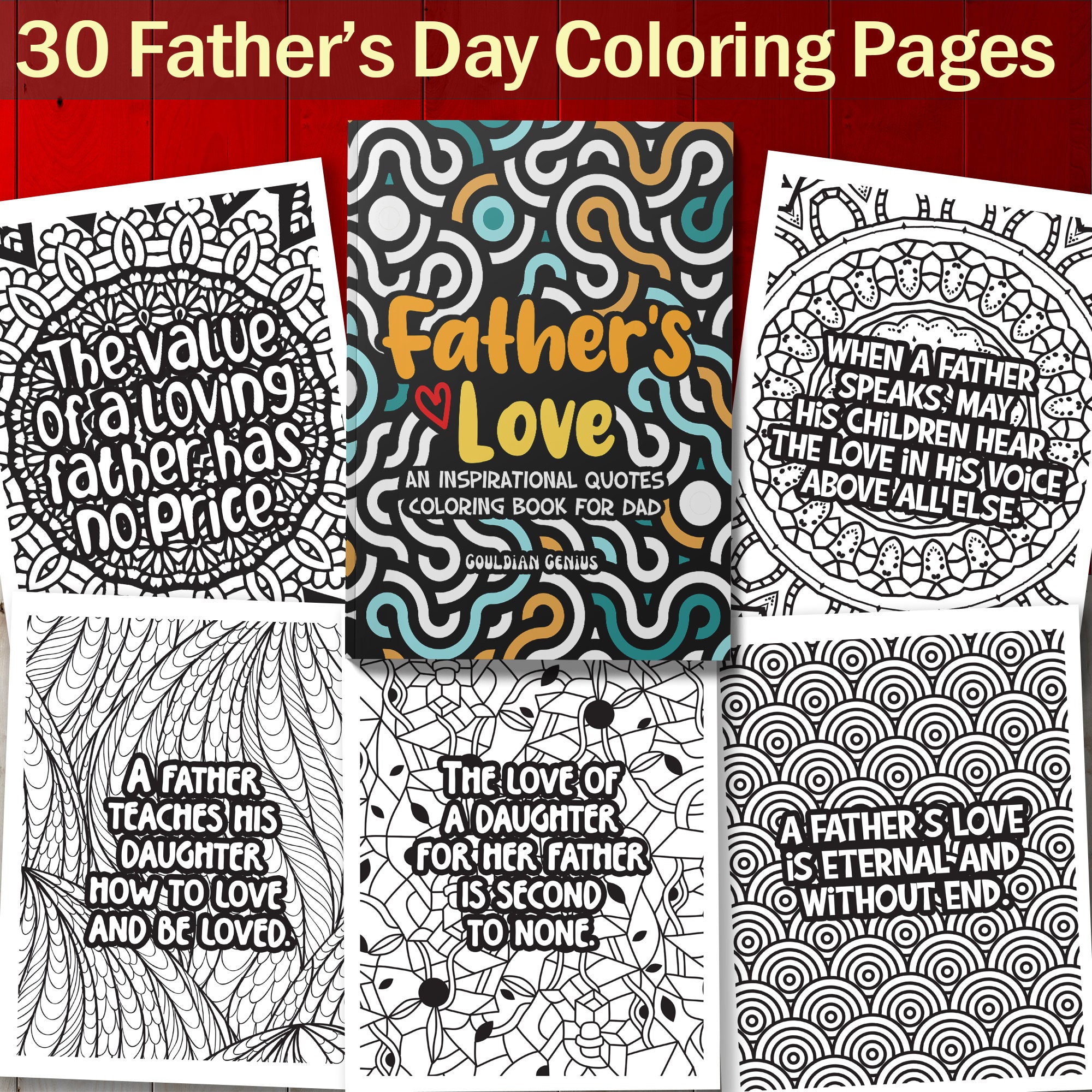BEST VALUE Father's Love Coloring Pages Instant Download Inspirational ...