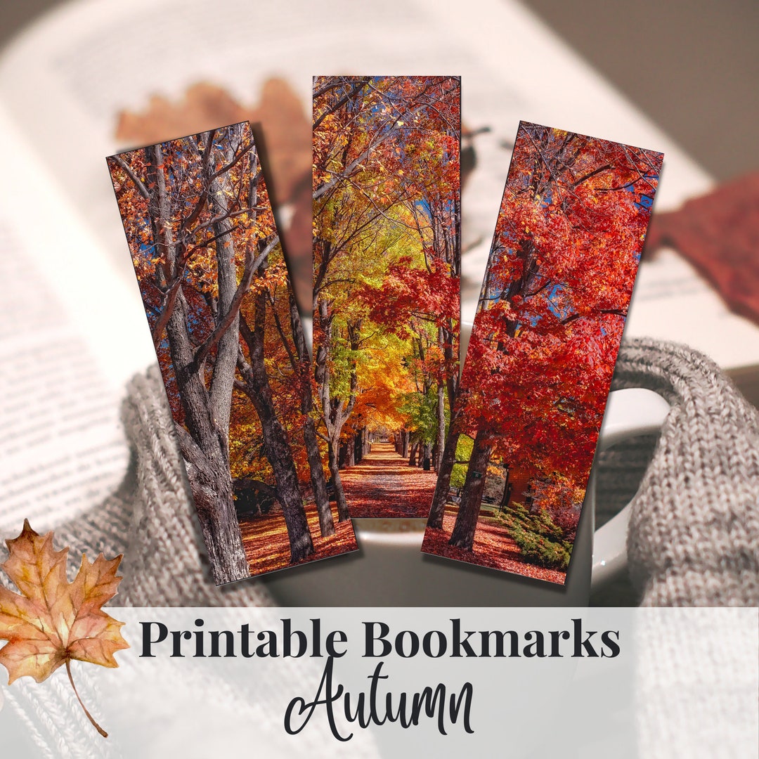 BEST VALUE Printable Bookmarks Set of 3, Autumn Bookmark Page instant ...