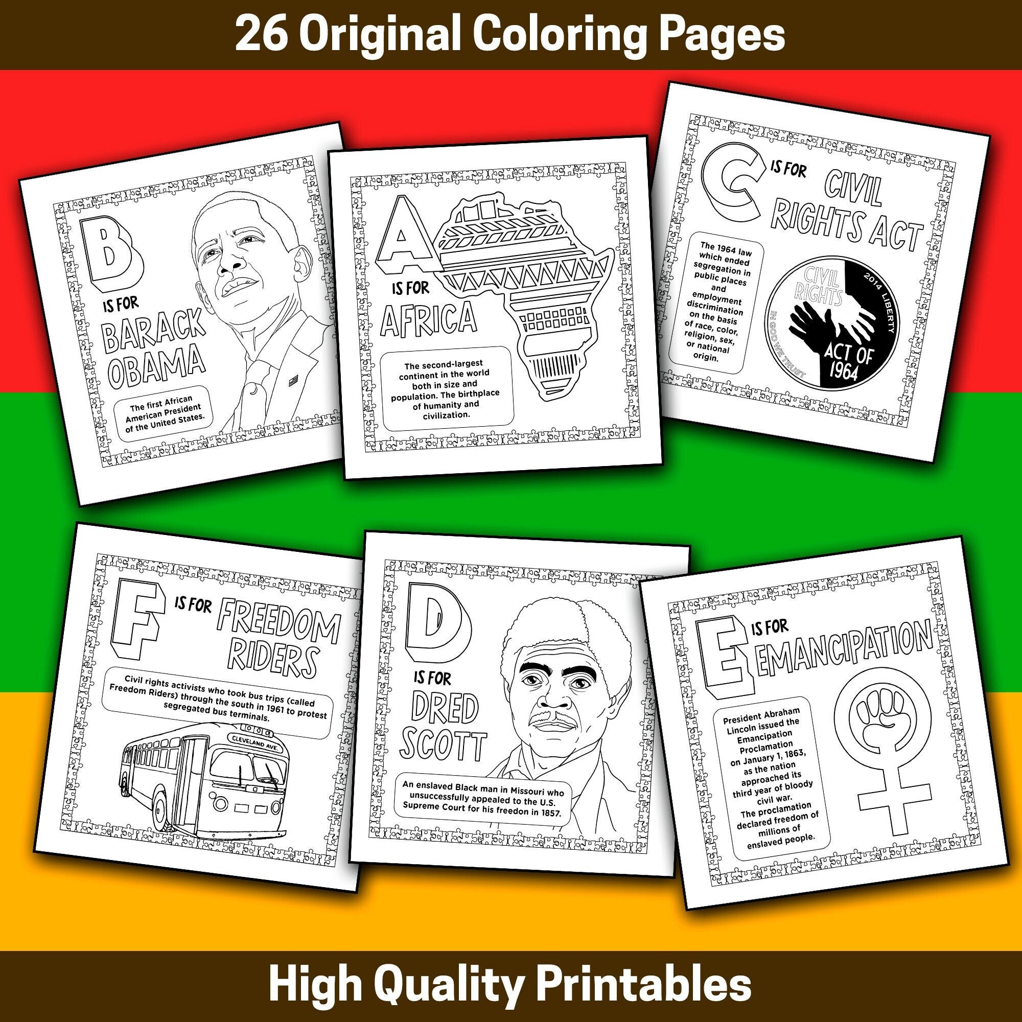 BEST VALUE Abcs of Black History Coloring Book Instant Download ...