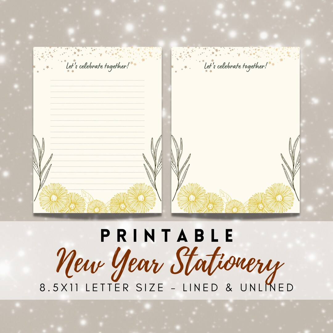 BEST VALUE Happy New Year Printable Stationery - Instant Download ...