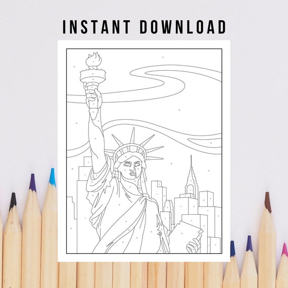 Statue Of Liberty Coloring Page Easy