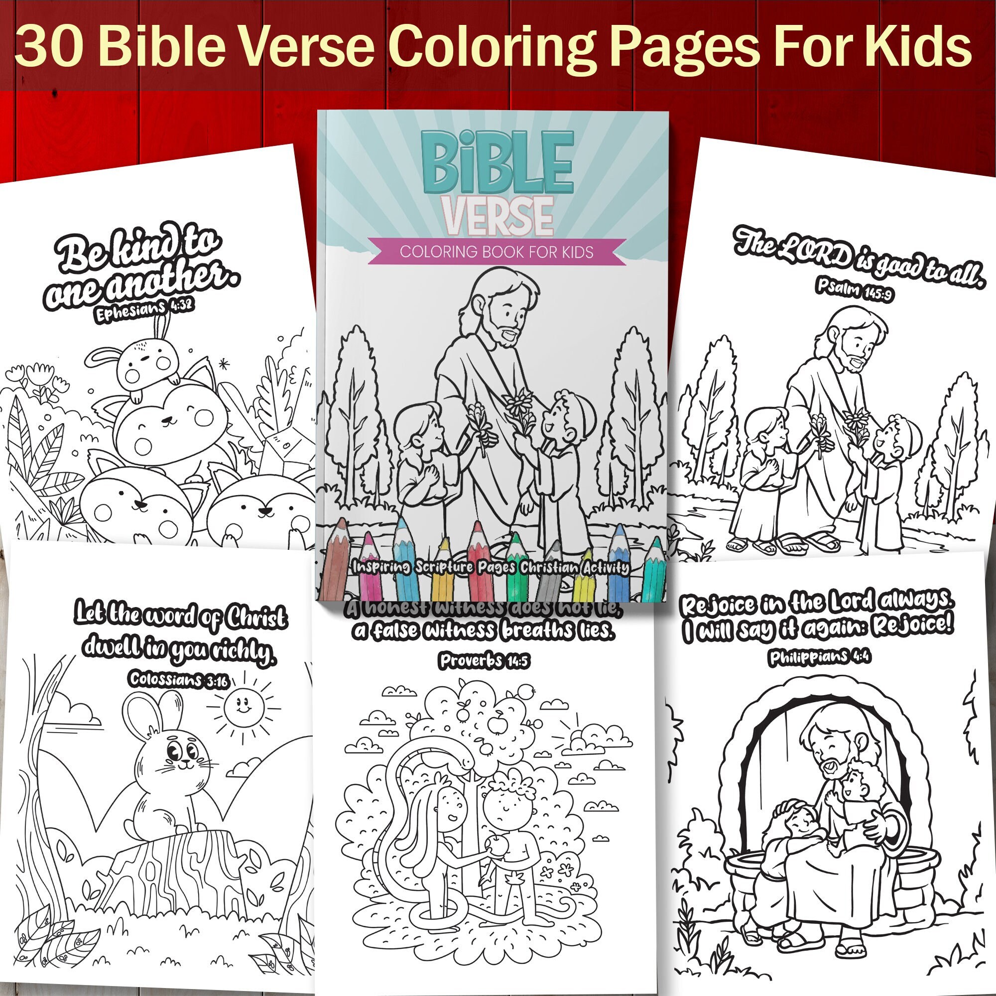 BEST VALUE Bible Verse Coloring Book for Kids Instant Download ...