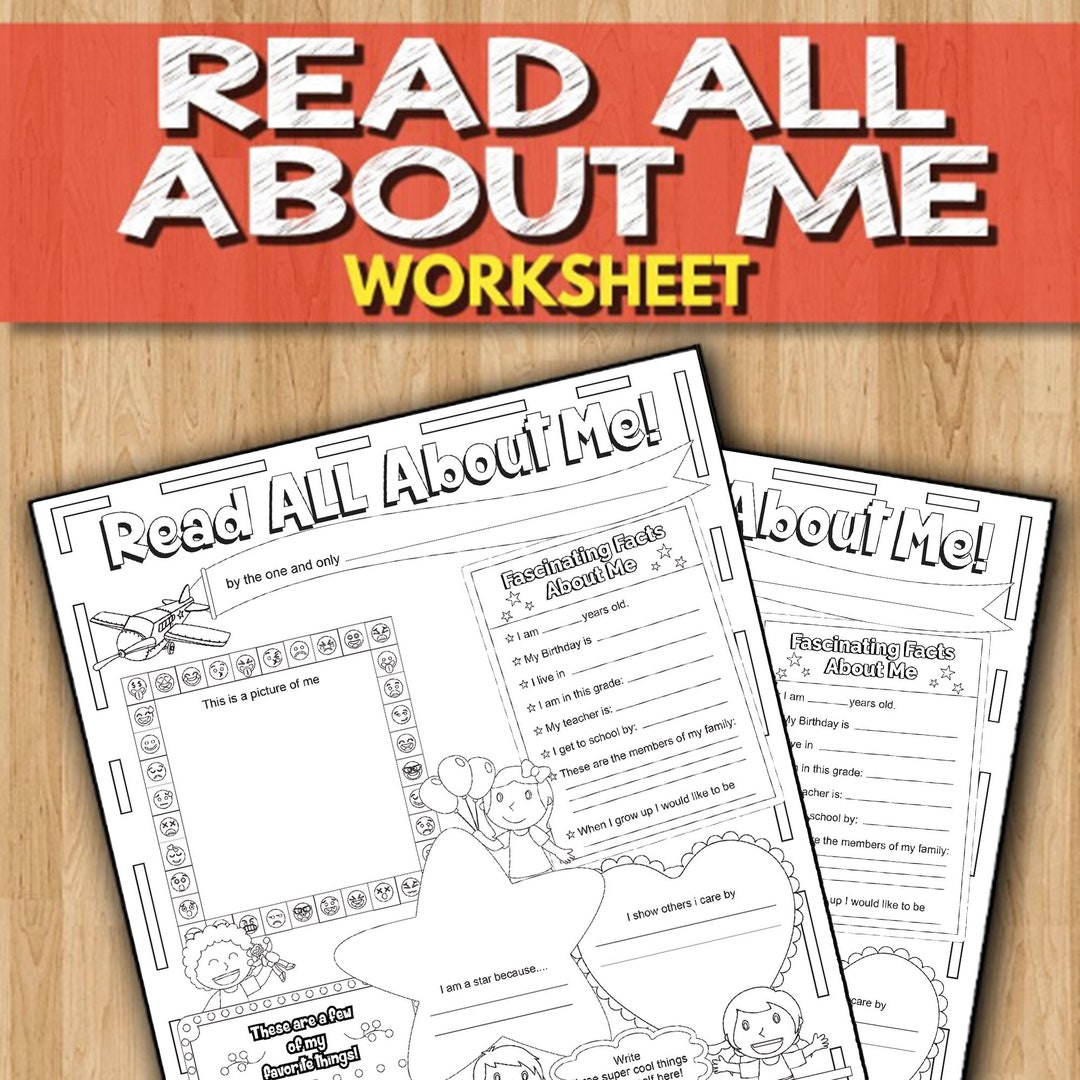 Read All About Me Printable Personal Poster Sets Worksheet for Teachers ...
