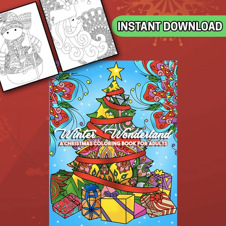 INSTANT DOWNLOAD 30 Christmas Coloring Pages for Adults Merry and ...