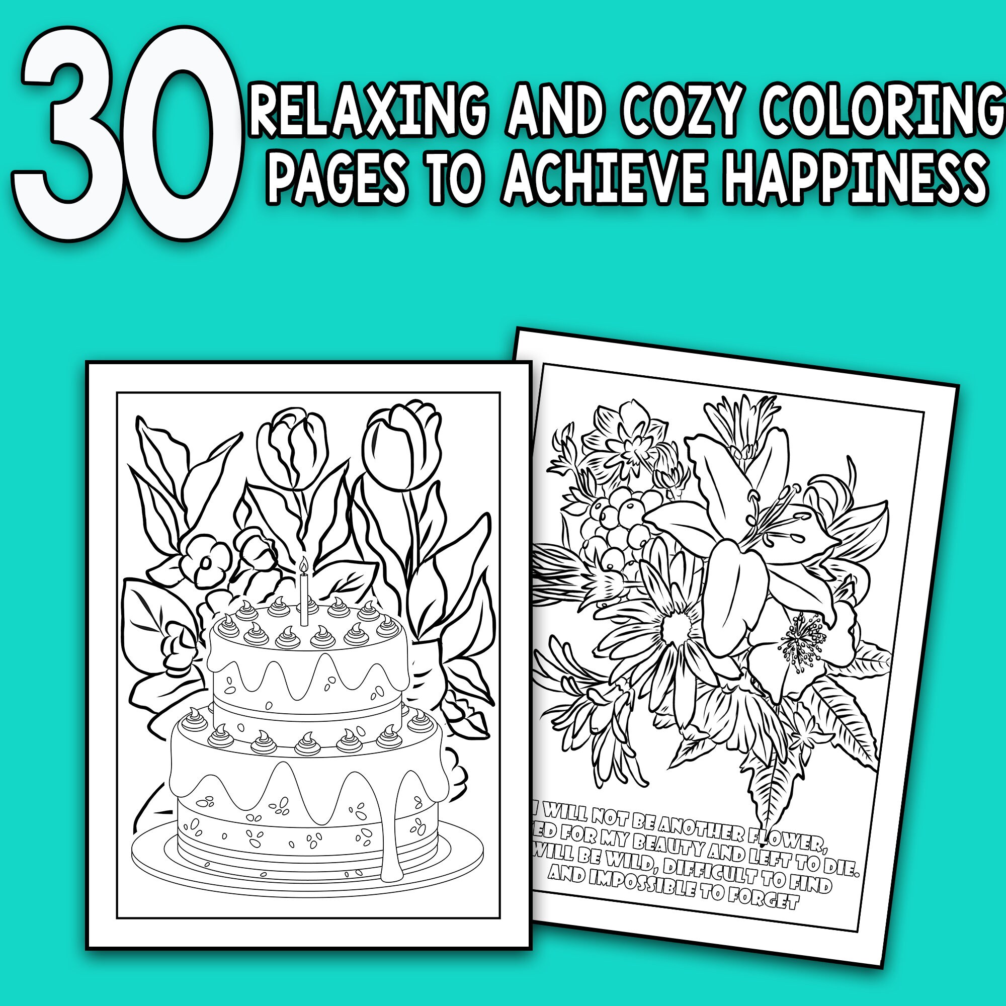 BEST VALUE - 30 Relaxing and Cozy Coloring Pages to Achieve Happiness ...