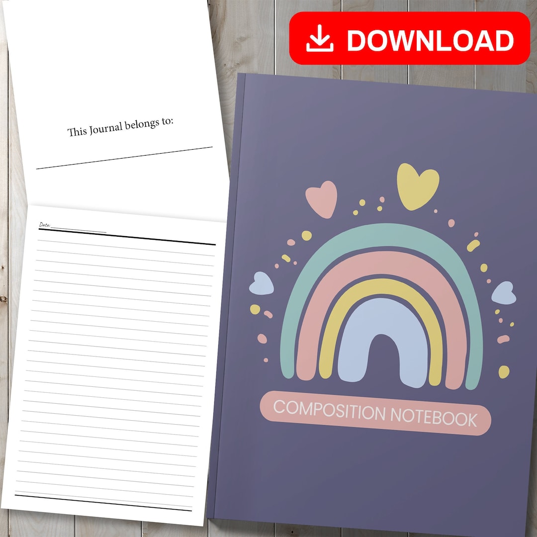 BEST VALUE Boho Rainbow Notebook - Instant Download - Boho Rainbow ...