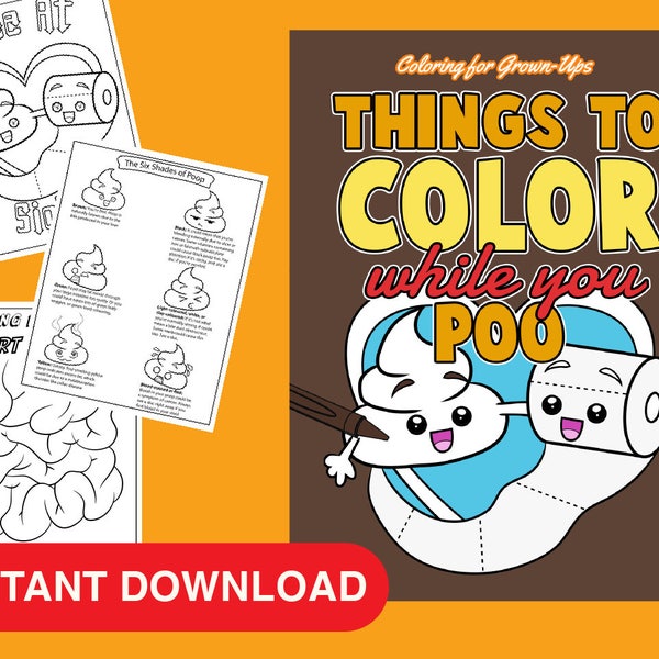 Poop Coloring Book - Etsy