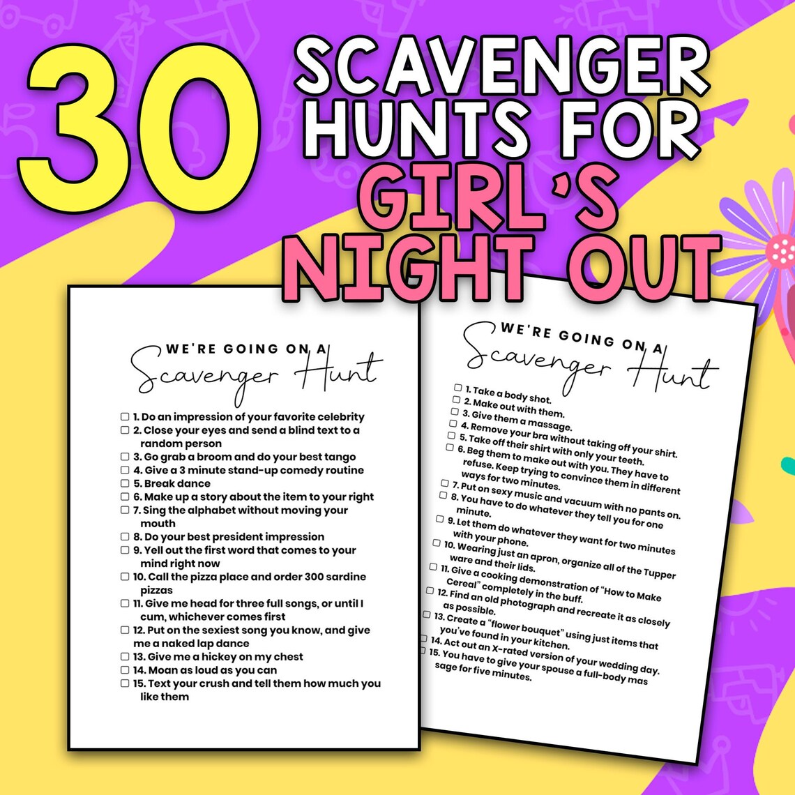 BEST VALUE 50 Scavenger Hunts for Women Indoor and Outdoor Game for ...