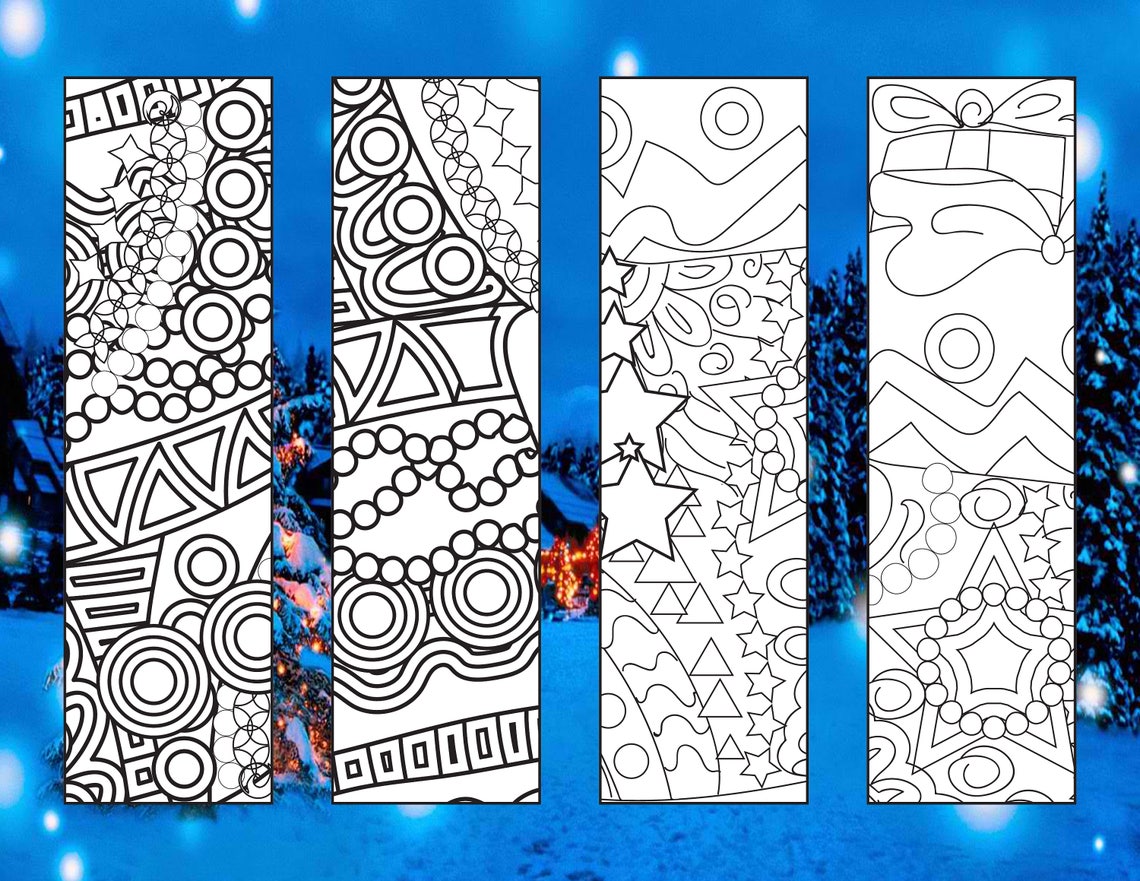 Christmas Coloring Bookmarks - Christmas Mural and Mandala Printable ...