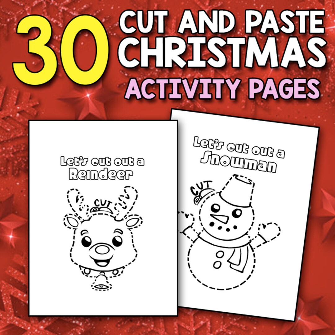 BEST VALUE Cut & Paste Christmas: Coloring Activity Book – 30 Printable ...