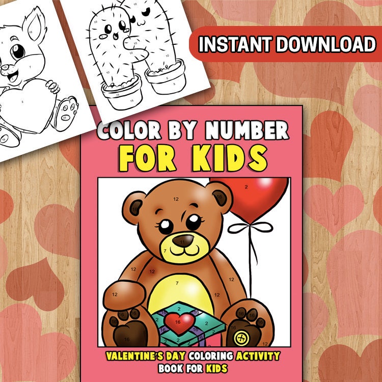 Valentine's Day Color by Number Printable Valentine's Day Coloring Book ...