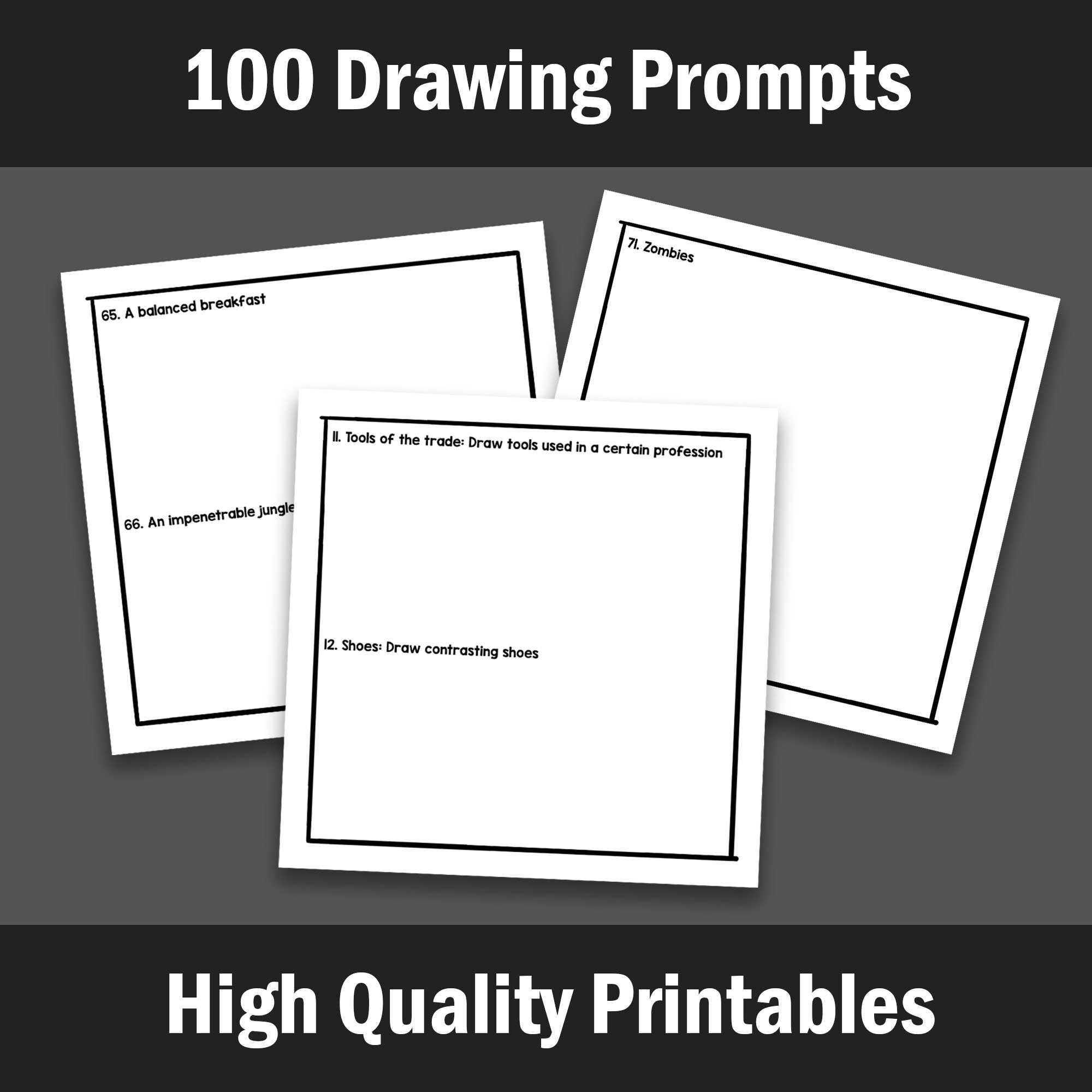 BEST VALUE Sale 100 Drawing Prompts Book for Beginner and Professional ...